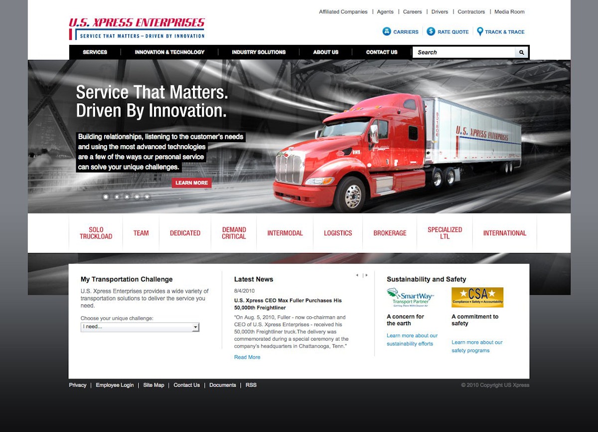 U.S. Xpress launches new website | Commercial Carrier Journal