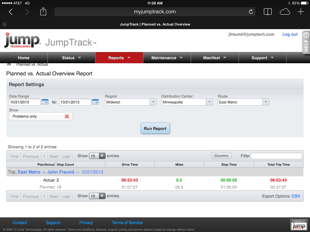 Jump Technologies adds plan vs actual reporting | Commercial Carrier ...