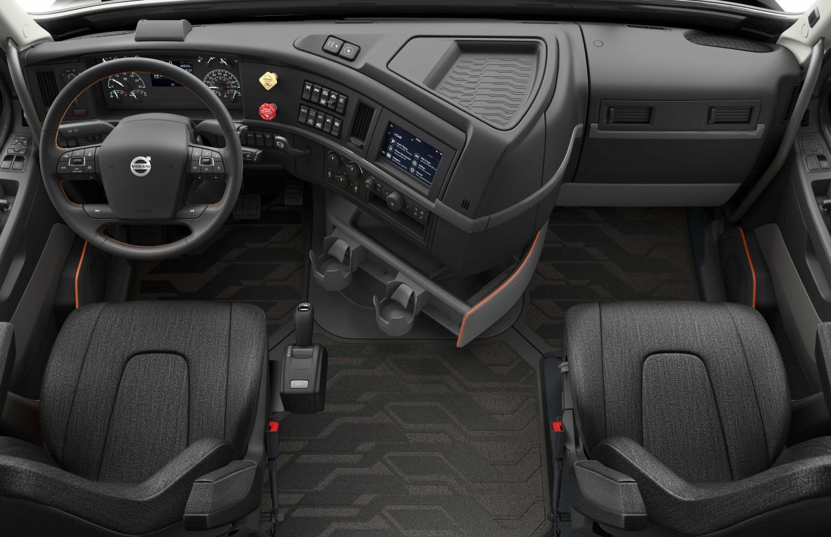 inside new volvo truck