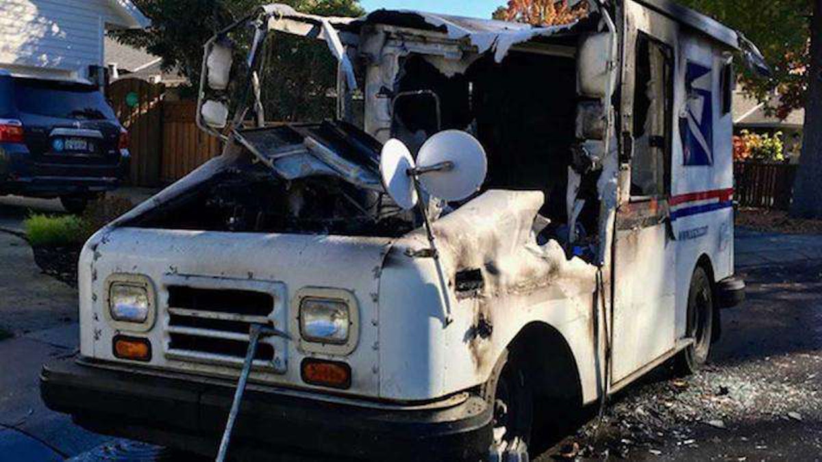 Blaze destroys USPS van following memo on fire hazards | Commercial ...