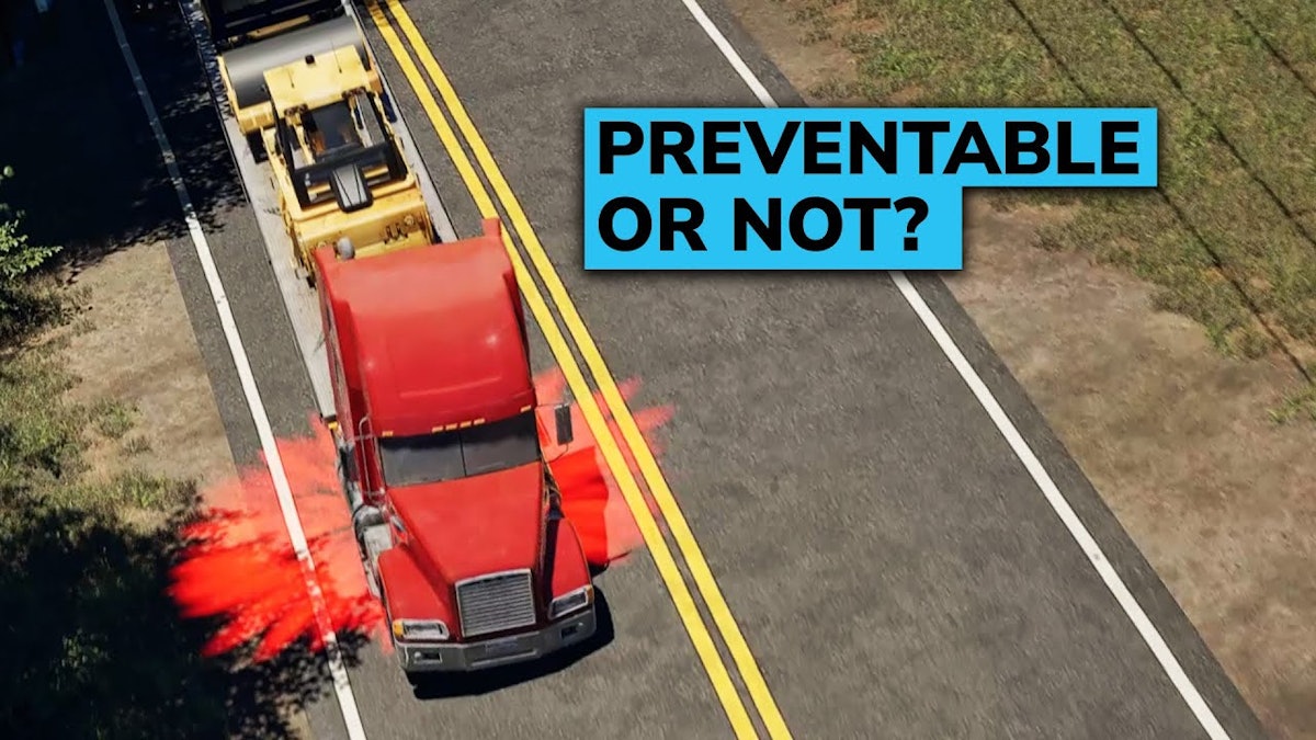 Flatbed brakes too late to avoid a road hazard. Was this accident ...