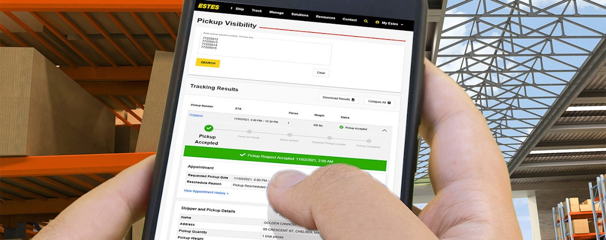Estes Express Lines creates on-time pickup application to show real ...